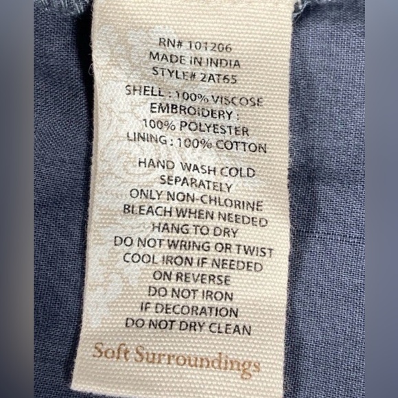 Soft Surroundings | Tops | Soft Surroundings Embroidered Top Boho Tunic ...